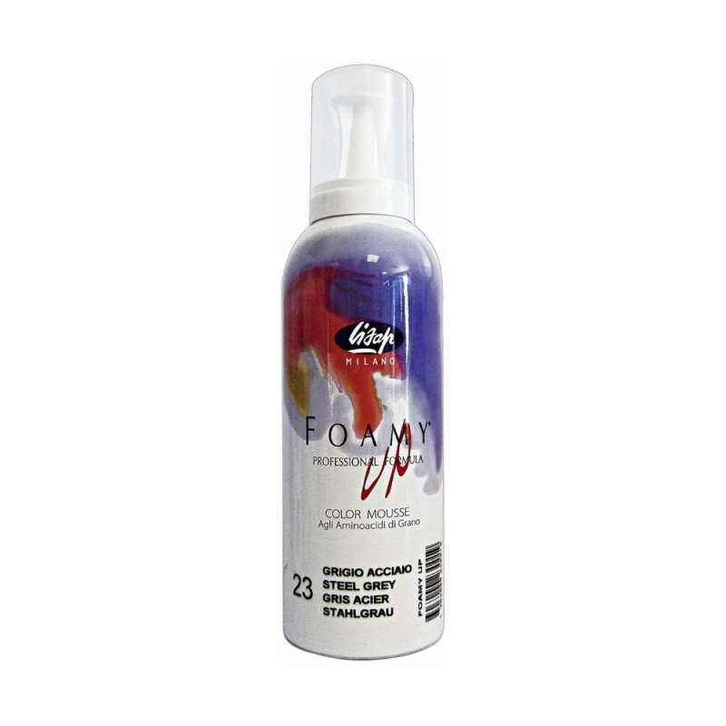 Lisap Foamy Up 23 Grigio Acciaio Schiuma Colorante per Capelli 200ml ...