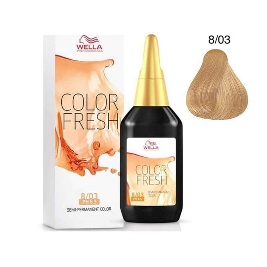 Wella Color Fresh 8-03 Light Blonde Natural Golden 75ml - Planethair ...